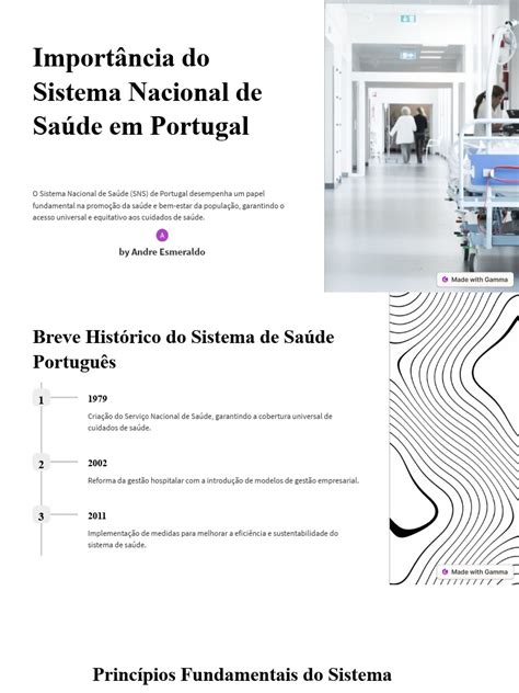 Importancia Do Sistema Nacional De Saude Em Portugal Pdf Serviço