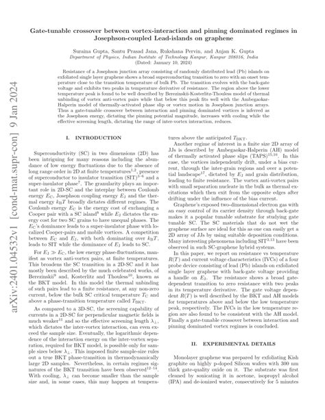 Pdf Gate Tunable Crossover Between Vortex Interaction And Pinning Dominated Regimes In