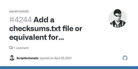 Add A Checksumstxt File Or Equivalent For Binaryartifacts Checksums On Github Release Pages