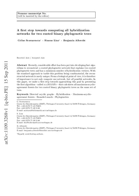 Pdf A First Step Towards Computing All Hybridization Networks For Two