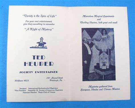 Ted Heuber Around The World In Magic Vintage Advertisement Winkler
