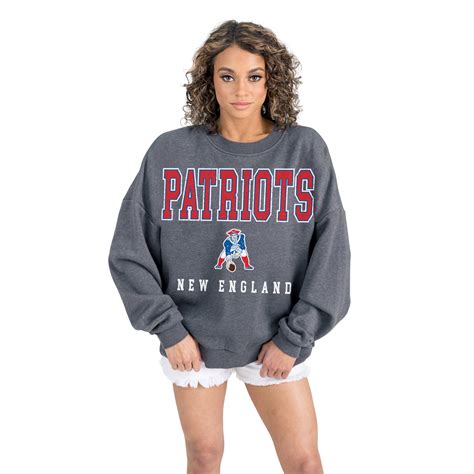 Womens Gameday Couture Charcoal New England Patriots Bring Your Energy Oversized Premium Fleece