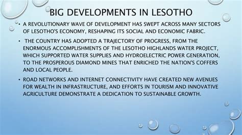 Lesotho Leaps Forward A Chronicle Of Transformative Developments Ppt