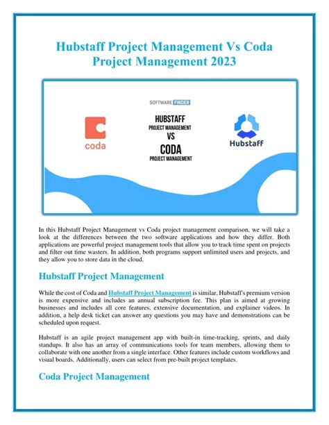 PPT Hubstaff Project Management Vs Coda Project Management PowerPoint Presentation ID