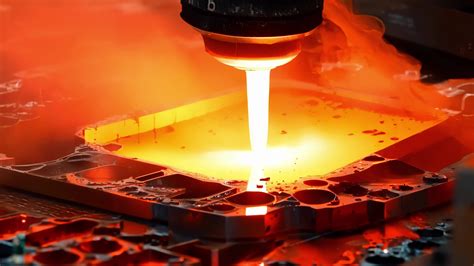 Closeup Of A Machine Injecting Molten Silicon Into A Mold The First