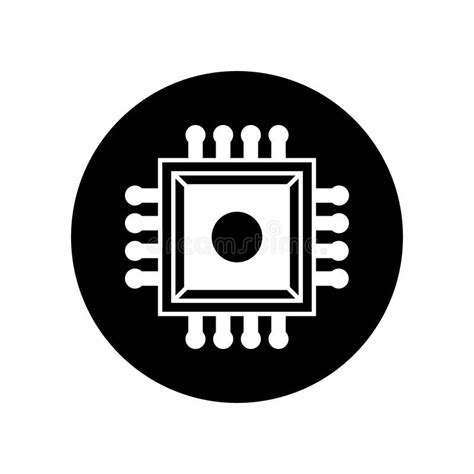Microchip Vector Icon Cpu Illustration Symbol Core Sign Stock Vector