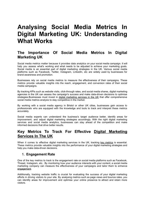 Ppt Analysing Social Media Metrics In Digital Marketing Uk