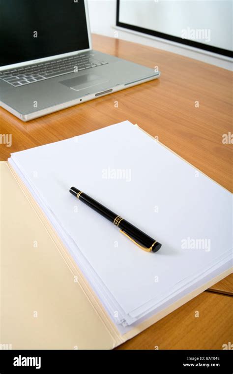 Open File On Office Desk Stock Photo Alamy