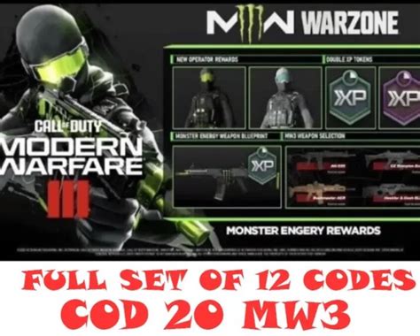 Call Of Duty Modern Warfare 3 Monster Energy Ensemble Complet De 12