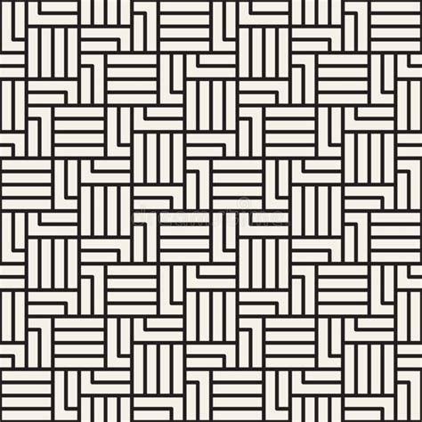 Abstract Geometric Pattern With Stripes Vector Seamless Background Black And White Lattice