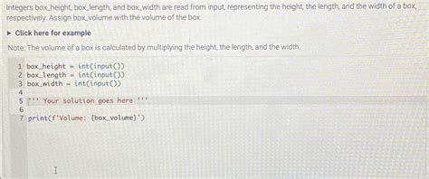 Solved Integers Boxheight Boxlength And Boxwidth Are