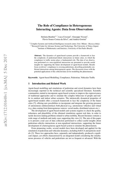 Pdf The Role Of Compliance In Heterogeneous Interacting Agents Data From Observations