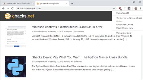 Disable WebUSB And WebBluetooth In Google Chrome GHacks Tech News