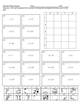 Adding And Subtracting Integers Fun Puzzle Activity Sheet TpT