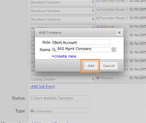 Adding An Event With Functions Sub Events Momentus Support Center