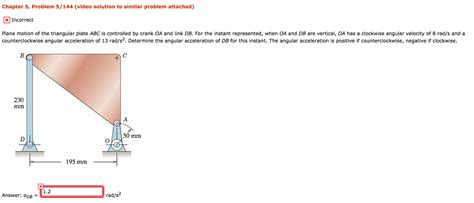 Solved Plane Motion Of The Triangular Plate ABC Is Chegg