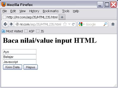 Memanfaatkan Reset Button Untuk Menghapus Nilai Pada Kolom Input Pada Form Html Niguru Indonesia