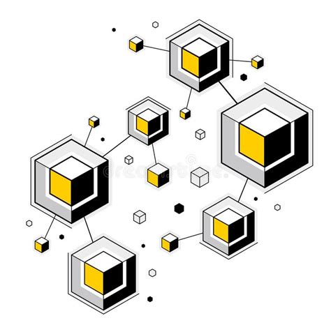 Two Connected Cubes Icon Vector Blockchain Symbol Stock Vector