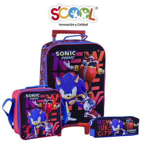 Set Maleta Grande Eva 3d Kombat Sonic Prime Scool Anthaix Pyrex