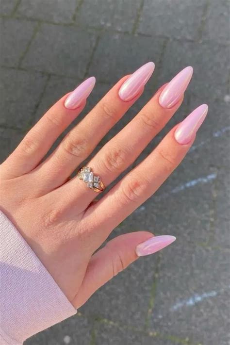Instant Glam Blush Pink Chrome Stiletto Press On Nail Set Artofit