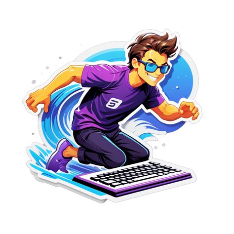 I Made An Ai Sticker Of A Programmer Surfing On A Keyboard Dynamic Pose