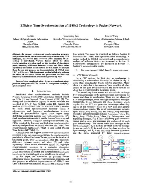 1588 Ieee In Packet Network Pdf Internet Protocols Multicast