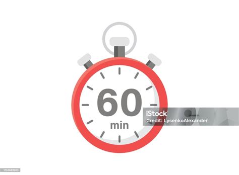플랫 스타일의 스톱워치 아이콘에서 60분 격리된 배경에 있는 시계 얼굴 타이머 벡터 그림 카운트다운 사인 사업 개념 60에 대한 스톡 벡터 아트 및 기타 이미지 Istock