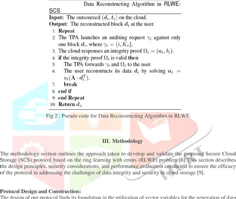 figure 2 from secure cloud storage based on ring learning with errors