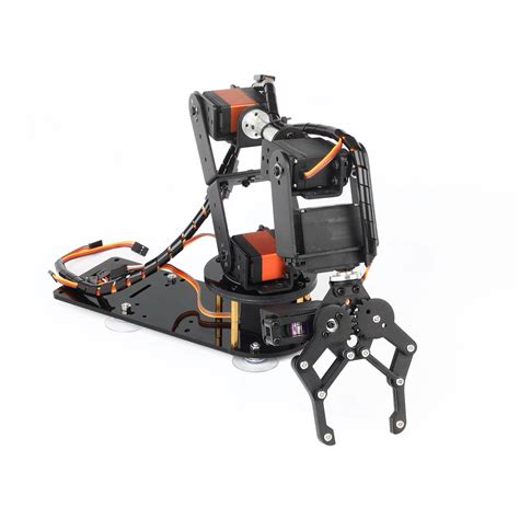 ชุดโครงแขนกลหุ่นยนต์ arm robot 6 dof arduino สีดำ โลหะ arduino