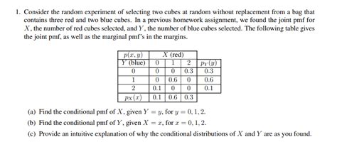 solved 1 consider the random experiment of selecting two