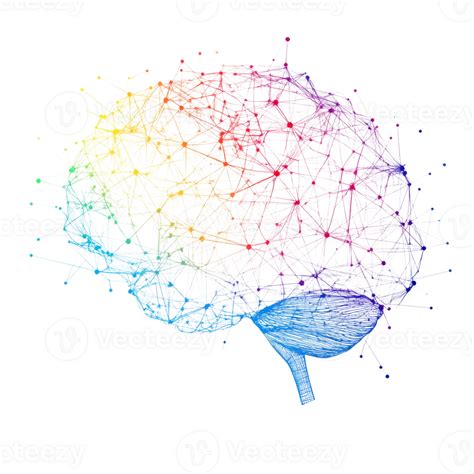 Abstract Rainbow Brain Network Visualization 55778937 PNG