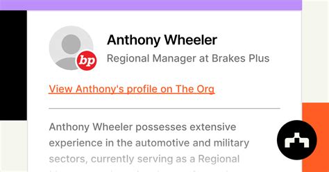 Anthony Wheeler Regional Manager At Brakes Plus The Org