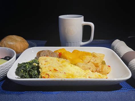 United Airlines New Egg Frittata Breakfast In First Class Live And
