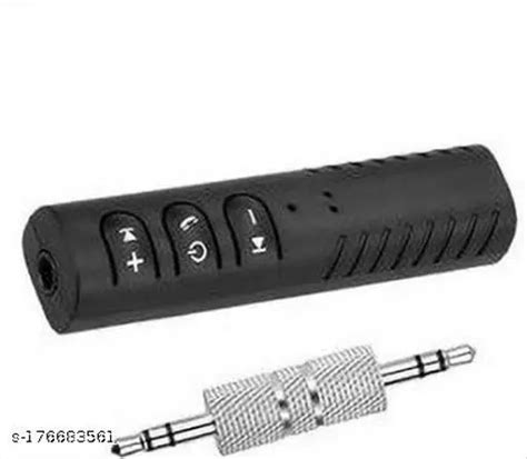 Car Bluetooth Device With 3 5mm Connector Audio Receiver Fm Player Remote Control Black