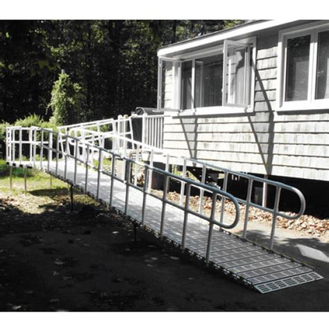 roll a ramp modular ramp system 48 x 7 loop end handrails on two