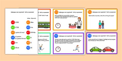 Karty Z Wyzwaniami Czas Długość I Pojemność Po Polsku