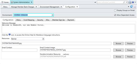 MemberXG Site Configuration