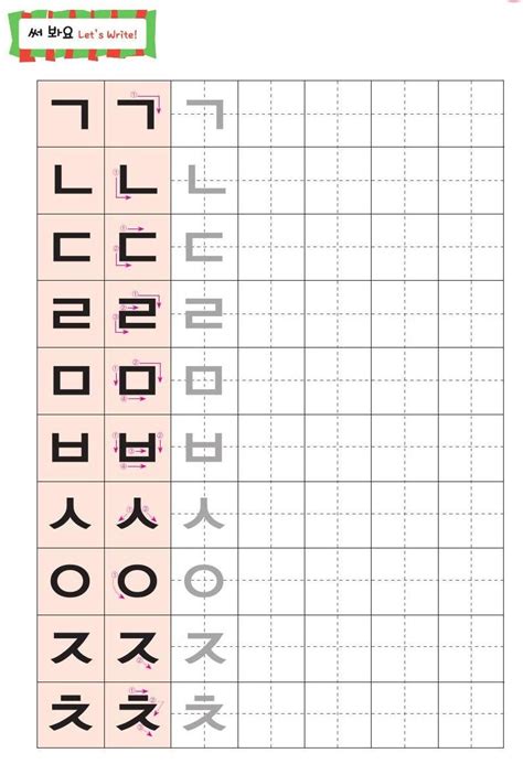한글 자음 획순 쓰기 연습 Artofit