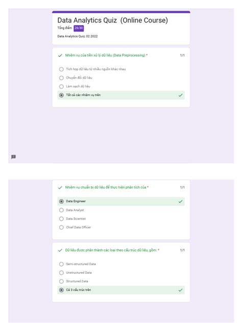 Data Analytics Quiz Online Course Pdf