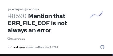 Mention That Errfileeof Is Not Always An Error · Issue 8590