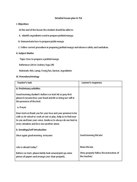 Detailed Lesson Plan Final Demo Pdf Senses Lesson Plan