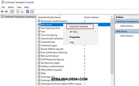 create and enroll web server certificate for iis site systems