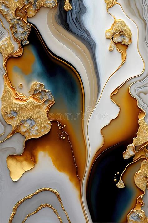 A Painting With Gold And Blue Colors On It S Surface Stock Illustration