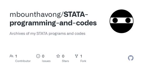 Github Mbounthavong Stata Programming And Codes Archives Of My Stata Programs And Codes