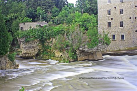 Images of the Tooth of Time Waterfall in Elora, Ontario, Canada