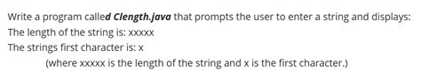 Solved Write A Program Called Clength Java That Prompts The Chegg