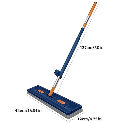 Blue 17inch Hand Mop Household Lazy Mop Suction Horizontal Mop Wash Mop