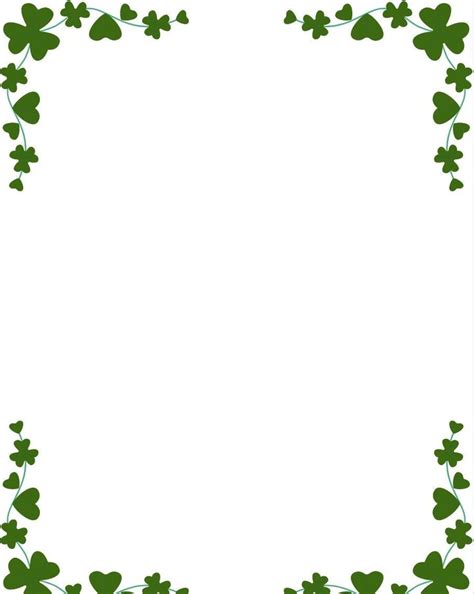 St Patricks Day Border Pdf Printable Instant Download March Holiday