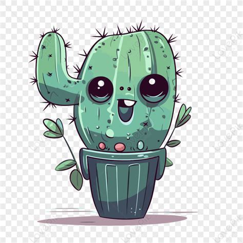 선인장 클립 아트 녹색 냄비 만화에 귀여운 귀엽다 선인장 벡터미술공장 Png 일러스트 무료 다운로드 Lovepik