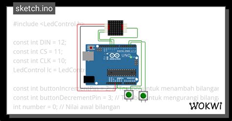 Angka Berurutan Dengan Tombolunit 6 Dot Matrix Wokwi Esp32 Stm32